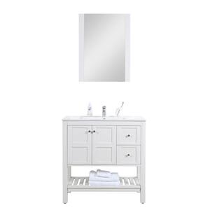 Manhattan 30 in. W x 18 in. D Bath Vanity in Natural Wood with Ceramic ...