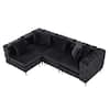 Morden Fort Tufted Modular Couch 122" Velvet 3 Seat Sectional Sofa L ...