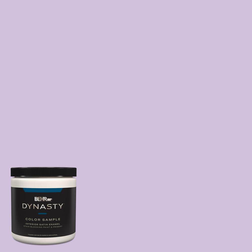 BEHR DYNASTY 8 oz. #650A-3 Fresh Heather Satin Enamel Stain-Blocking ...