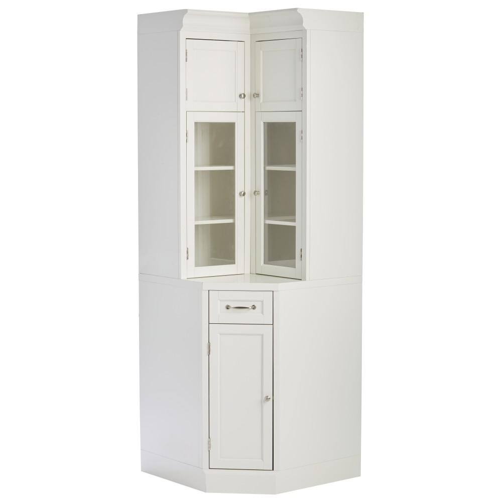Home Decorators Collection Royce 82 in. Polar Off-White Corner Cabinet ...