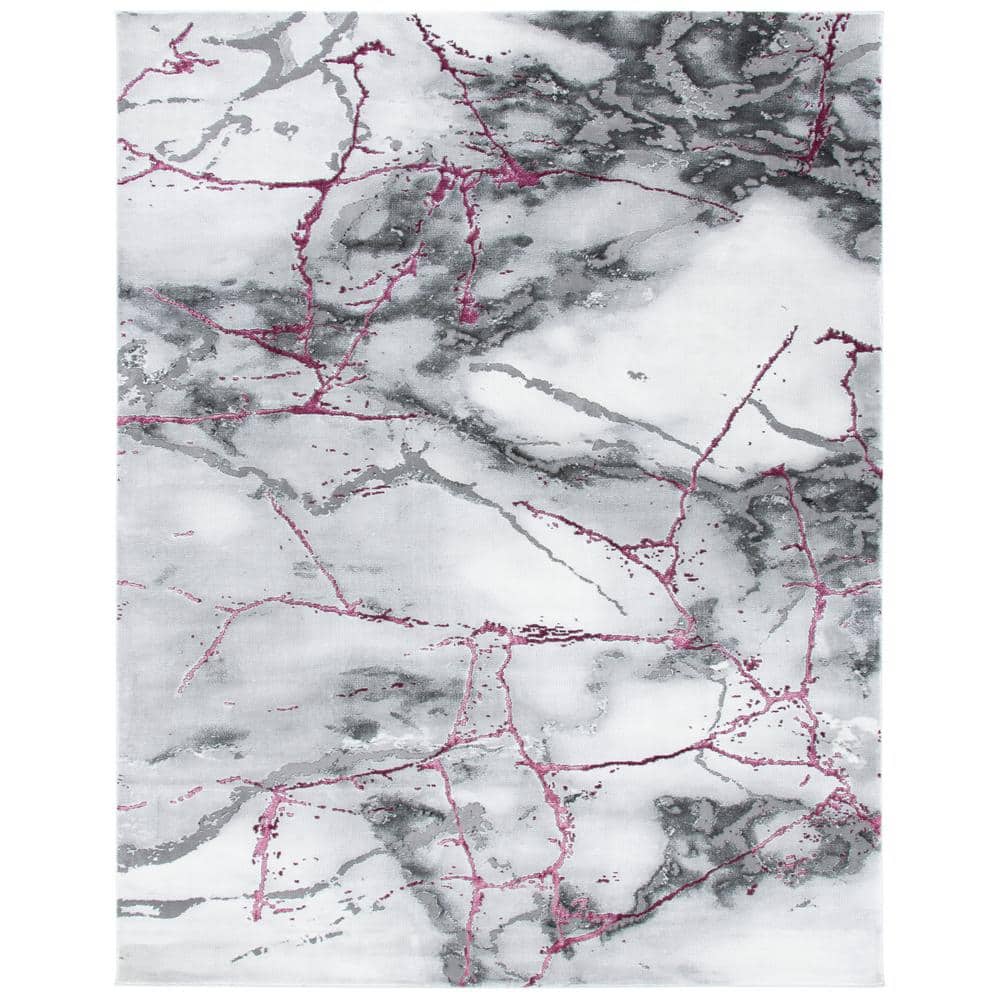 SAFAVIEH Craft Gray/Wine 8 ft. x 10 ft. Distressed Abstract Area Rug ...