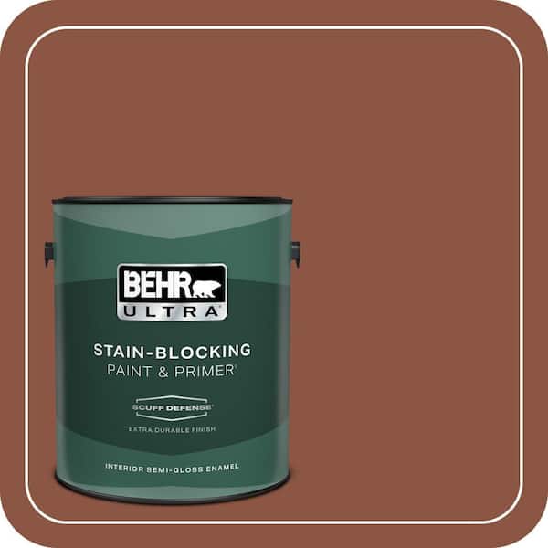 BEHR ULTRA 1 gal. #S180-7 True Copper Extra Durable Semi-Gloss Enamel ...