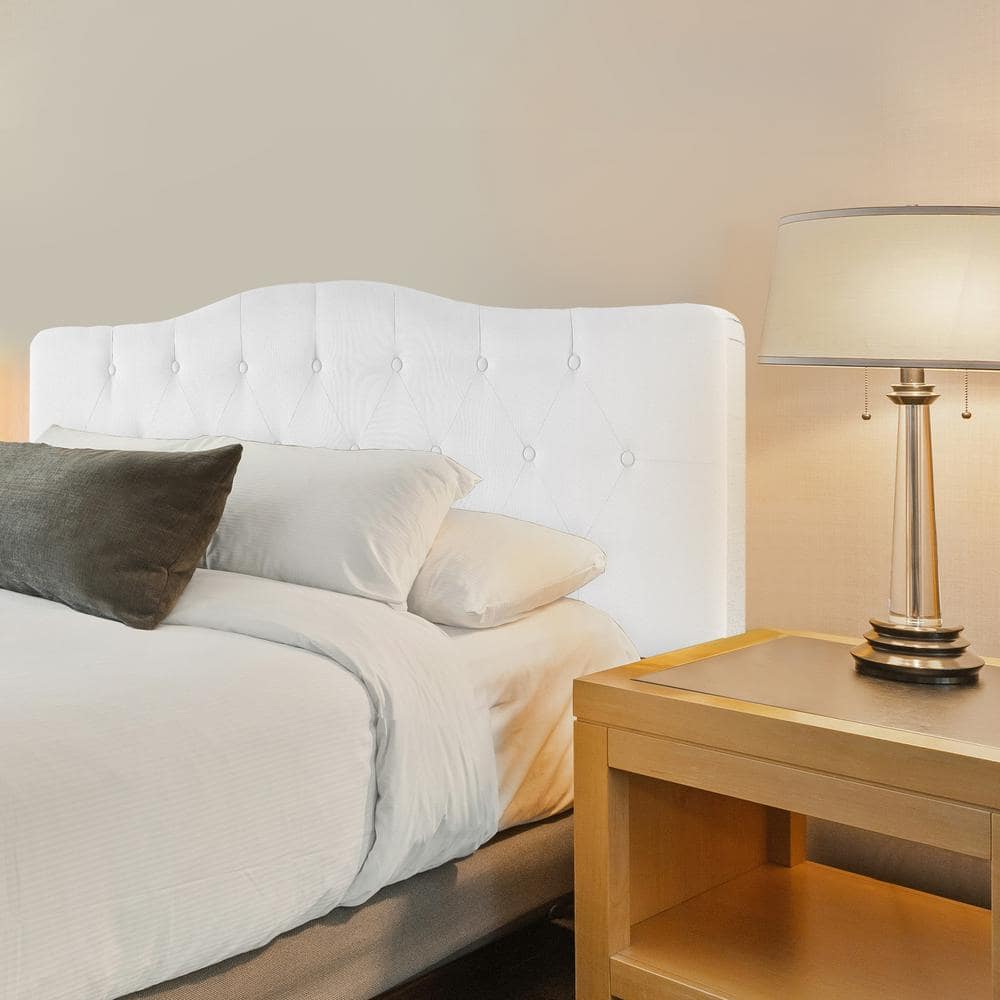 HOMESTOCK White Headboards for Full Size Bed, Upholstered Button Tufted ...