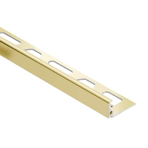 Schluter Jolly Polished Brass Anodized Aluminum. 5 in. x 98.5 in. Metal ...