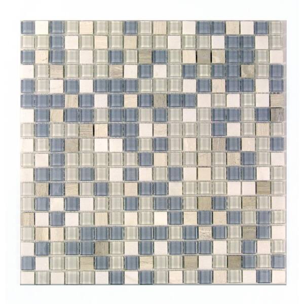 Reviews for ABOLOS Crystal Stone Multifinish Blue & Beige 12 in. x 12 ...