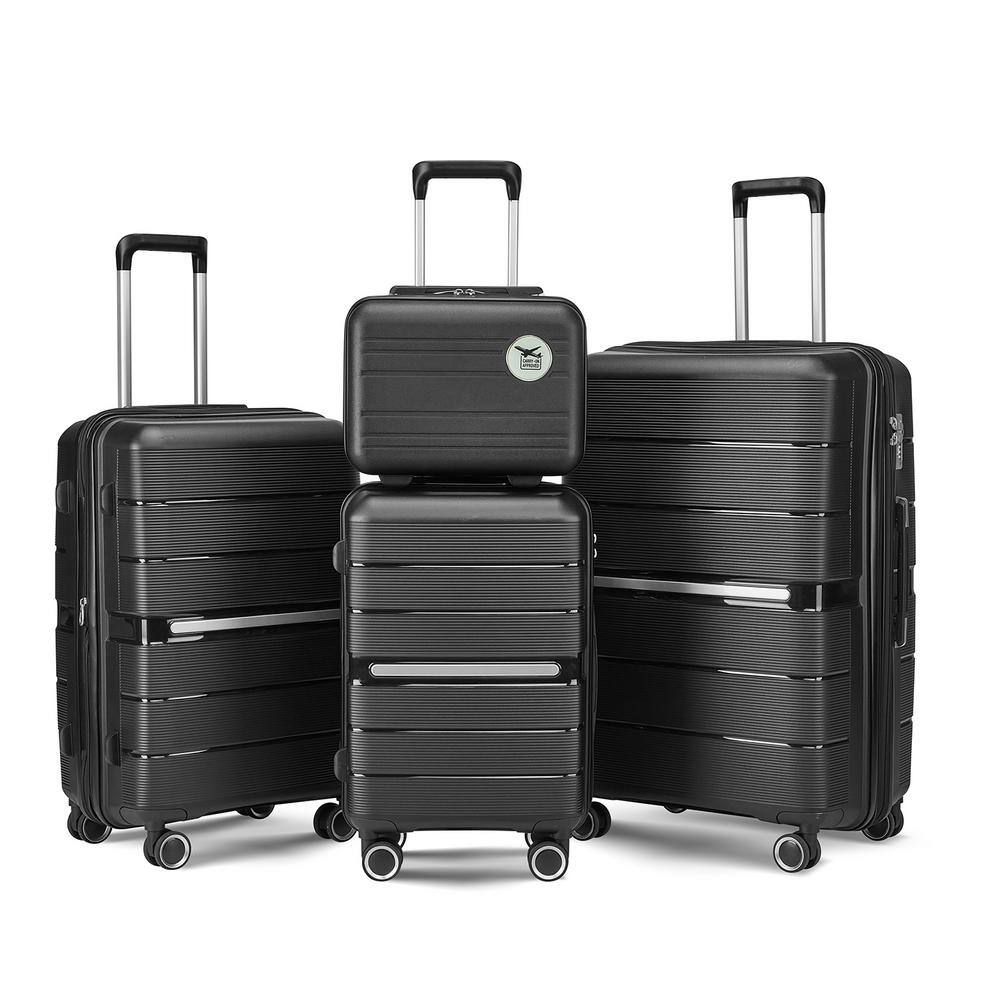 OLUMAT 4-Piece Black Security and Convenience Luggage Set FO-LS-001 ...