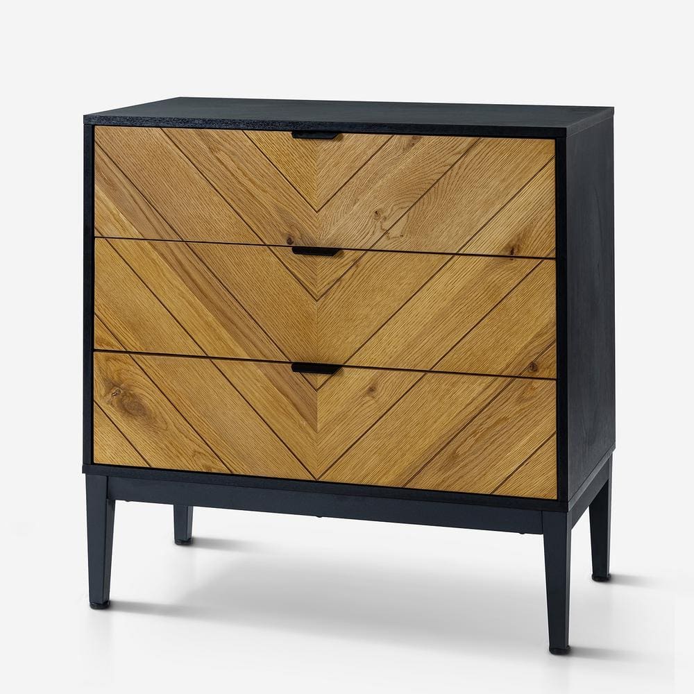 JAYDEN CREATION Franz Black 32 in. Tall 3 Chest of Drawers Bachelor's ...