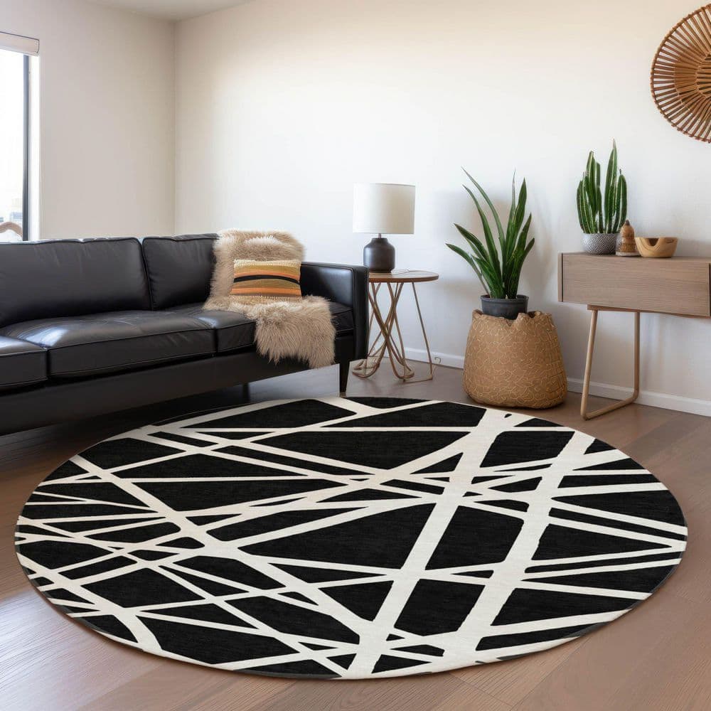 Addison Rugs Mayfield Premium Machine Washable Abstract AMF1040 Black 8 ...