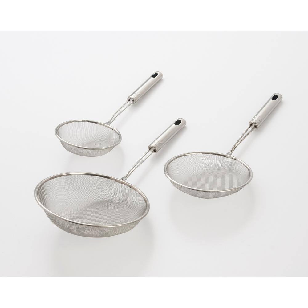 ExcelSteel 3-Piece Stainless Steel Strainer Set with Long Handles-789 ...