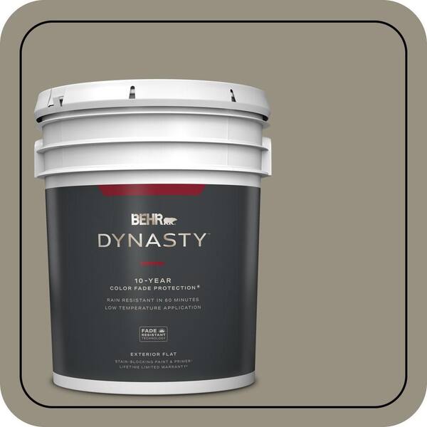 BEHR DYNASTY 5 gal. #N320-5 Gray Squirrel Flat Exterior Stain-Blocking ...