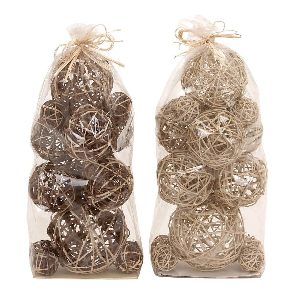 Litton Lane Brown Handmade Dried Plant Orbs & Vase Filler (2- Pack ...