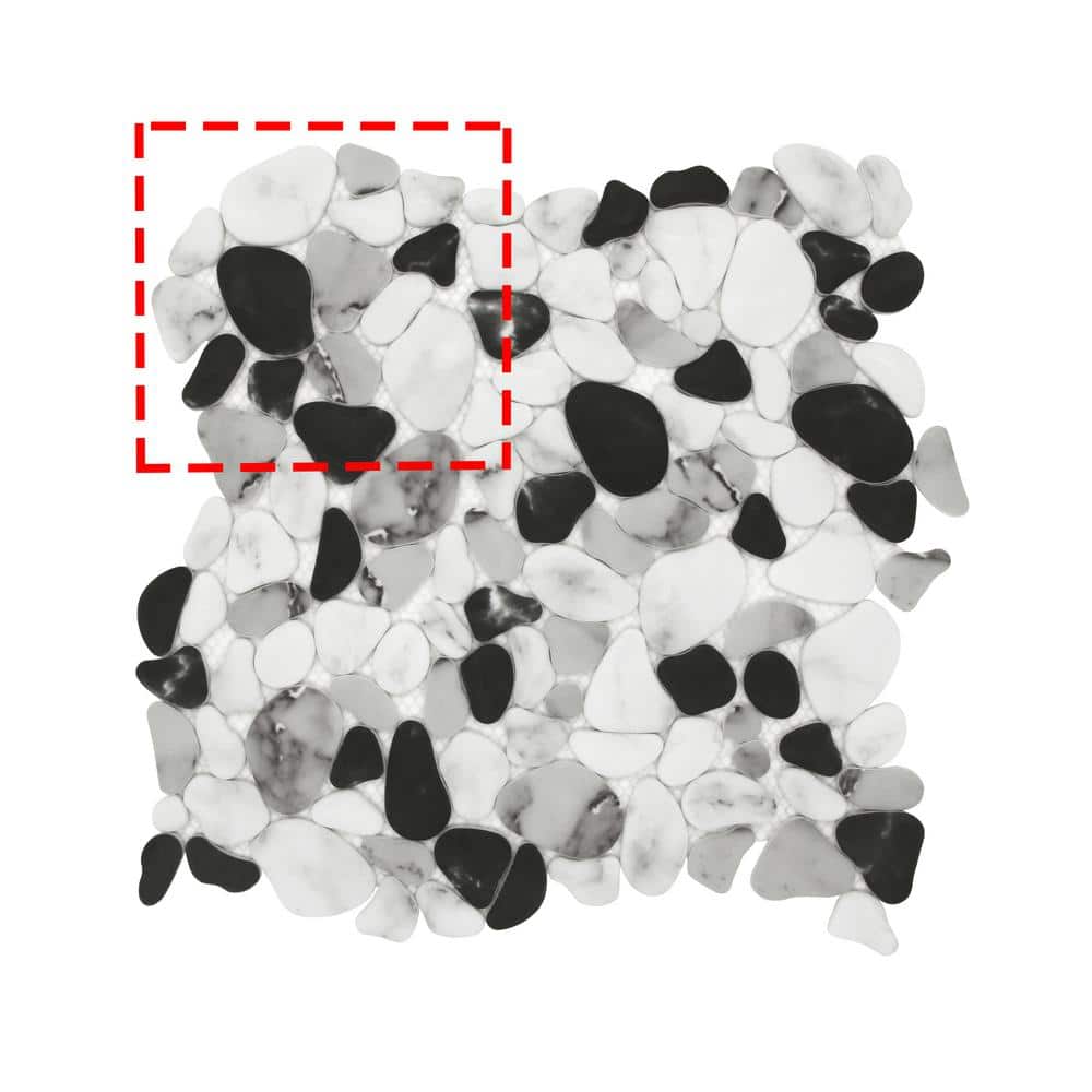 sunwings Pebble Grey Mixed 6 in. x 6 in. Recycled Glass Marble Looks ...