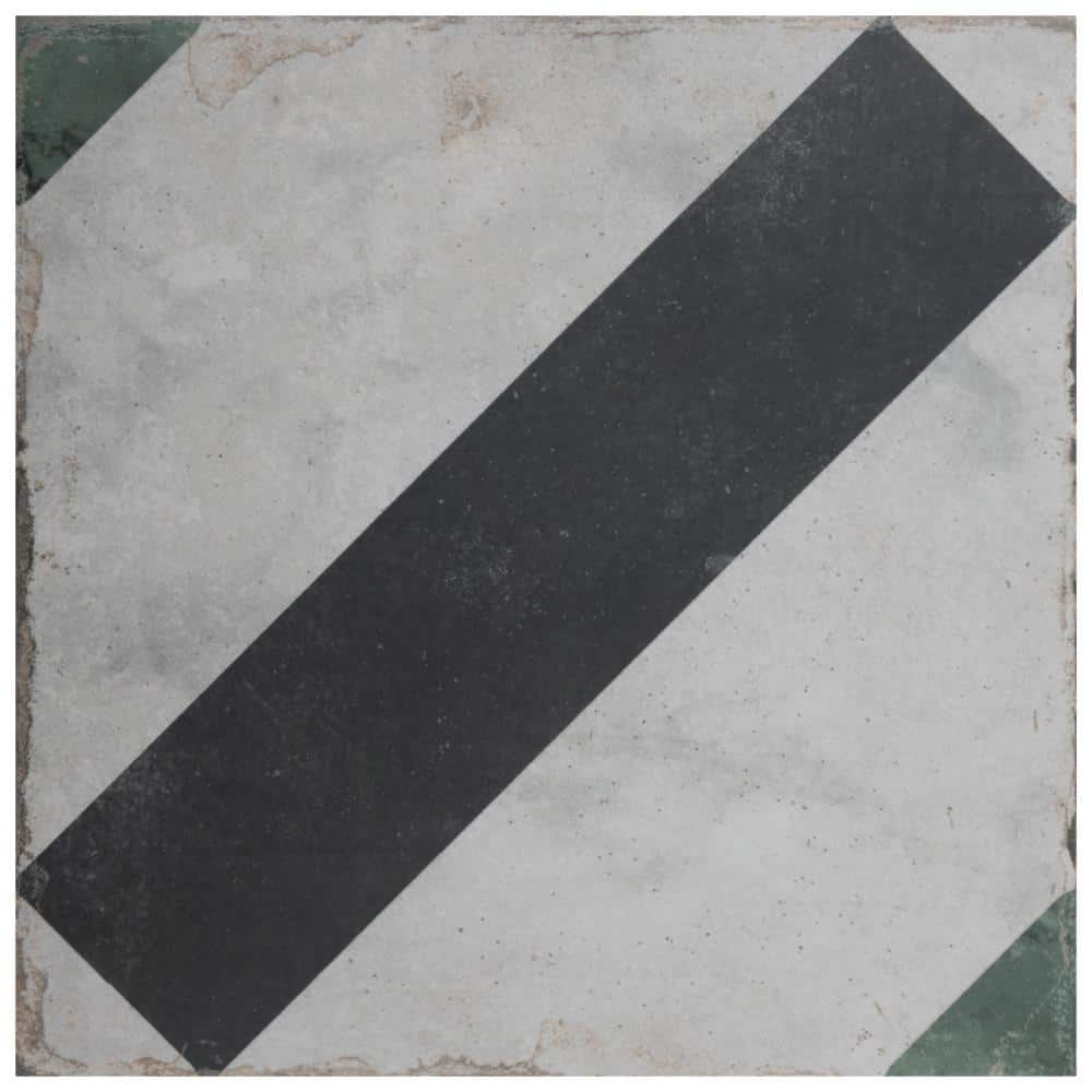 Merola Tile Renaissance Deco Emerald Frame 7-7/8 in. x 7-7/8 in ...