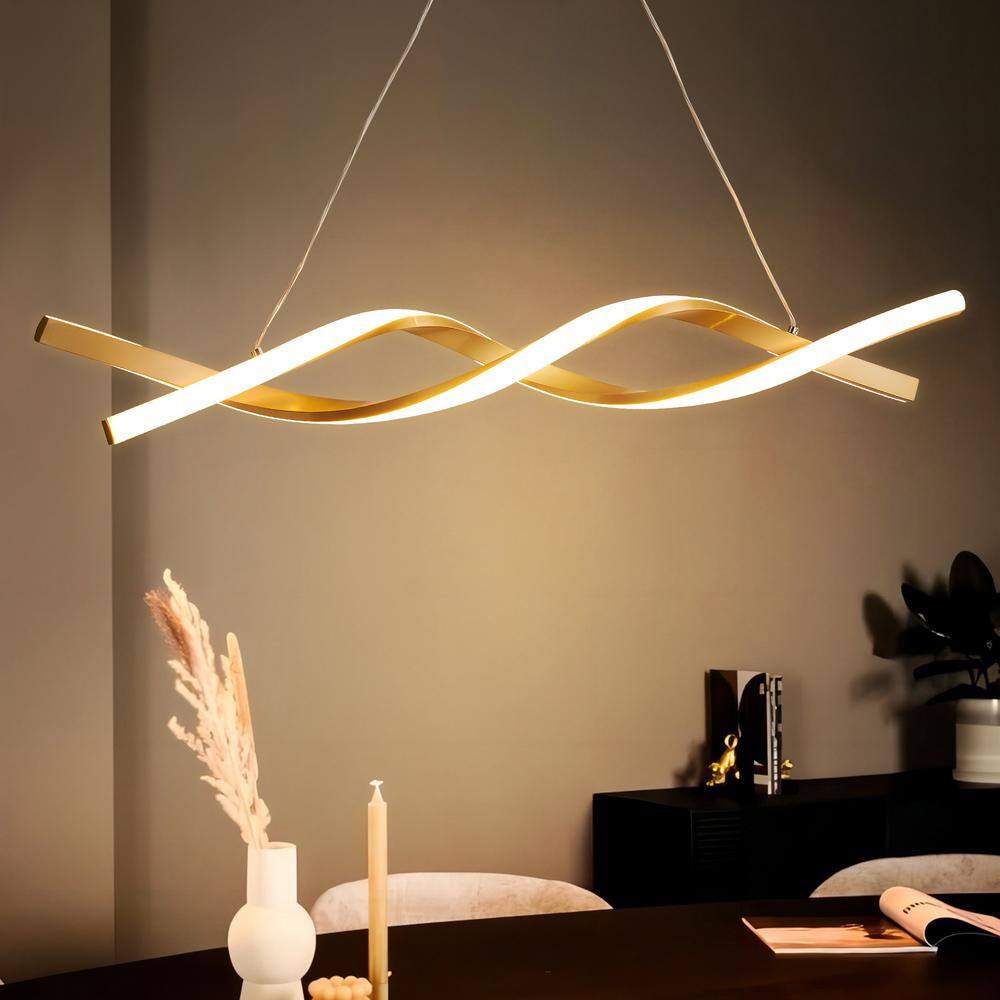 Rennnsan Brody 2-Light Dimmable Integrated LED Gold Kitchen Island ...