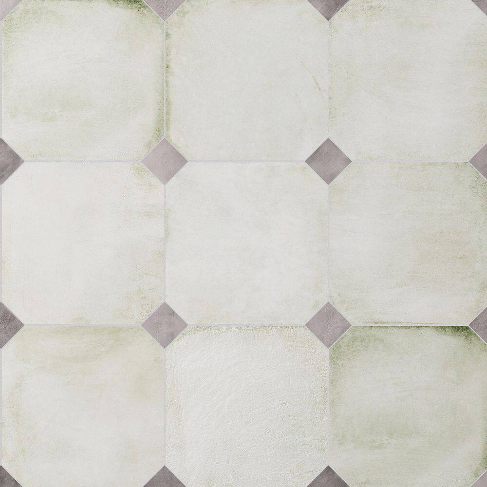 Reviews for Merola Tile Laverton Octagon Nieve with Taco Gris 8 in. x 8 ...
