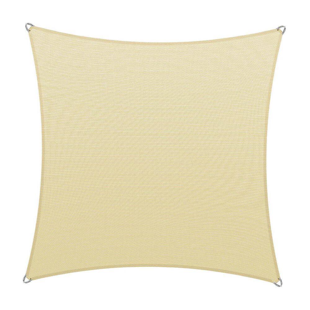 ROYAL SHADE 16 ft. x 16 ft. Beige Square Pro Ring Sun Shade Sail Canopy Fabric Cloth RPR-TAVS16 ...