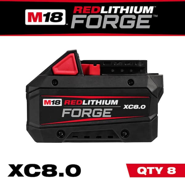 Milwaukee M18 18V Lithium-Ion REDLITHIUM FORGE XC 8.0 Ah Battery Pack (8-Pack) 48-11-1881-x8 ...