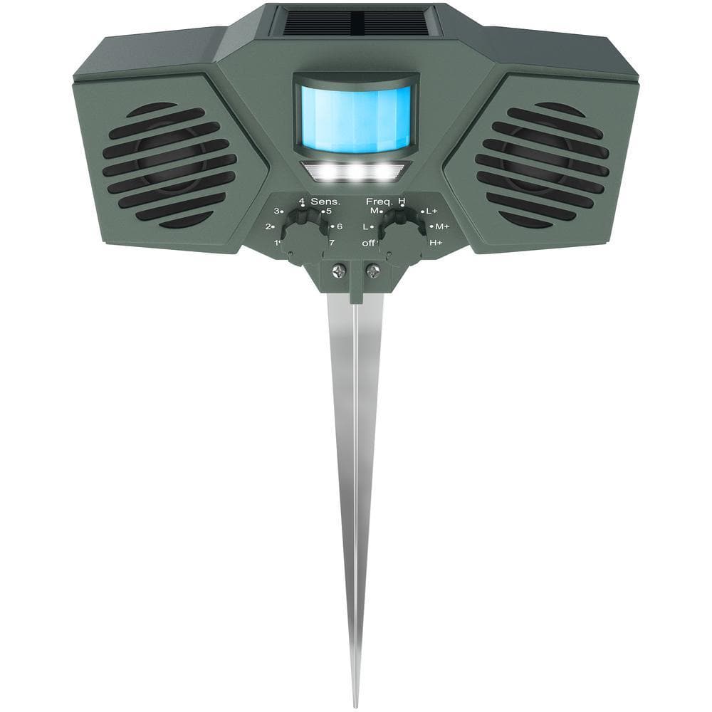 HOONT Solar Powered Motion Activated Ultrasonic Deer and Pest Repeller ...