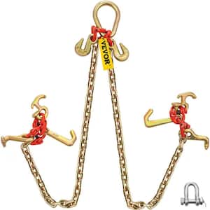 VEVOR V Bridle Tow Chain 2 ft. x 5/16 in. G80 V-Bridle Transport Chain ...