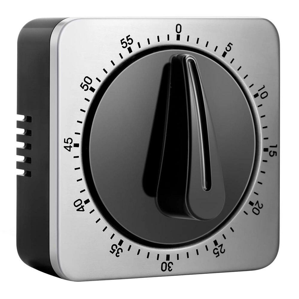 Lynzavix Mechanical Kitchen Timer Stainless Steel Analog Clock for ...