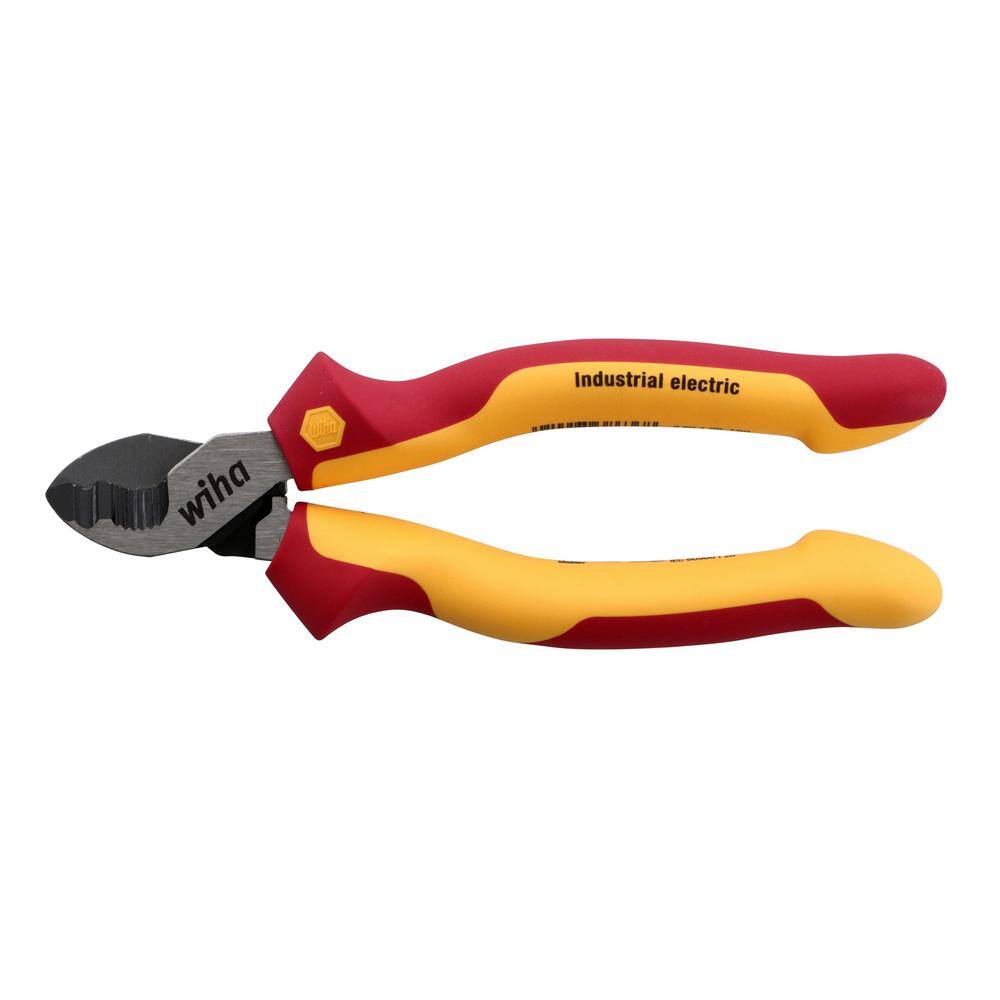 Wiha 6 in. 1000-Volt Insulated Serrated Edge Cable Cutters 32907 - The ...