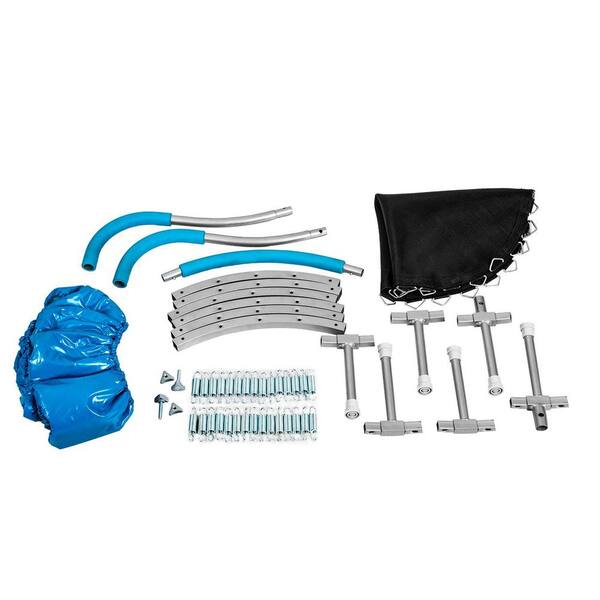 Miscool Anky 36 in. Blue Metal Mini Trampolines with Handle for Kids ...