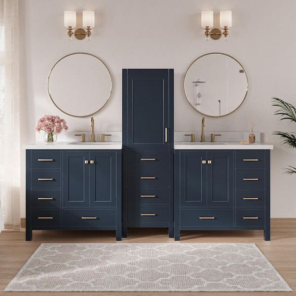 Double Sink - 96 Inch Vanities - Bathroom Vanities with Tops - The Home ...
