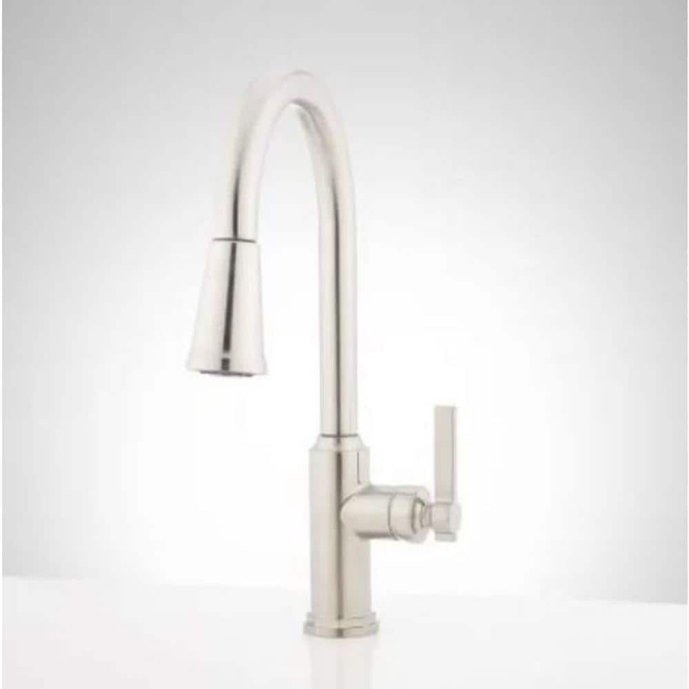 SIGNATURE HARDWARE Single Handle Greyfield Pull Down Sprayer Kitchen ...
