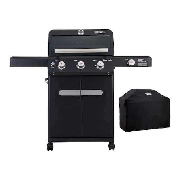 Monument Grills Mesa 3-Burner Propane Gas Grill in Black with Clear ...
