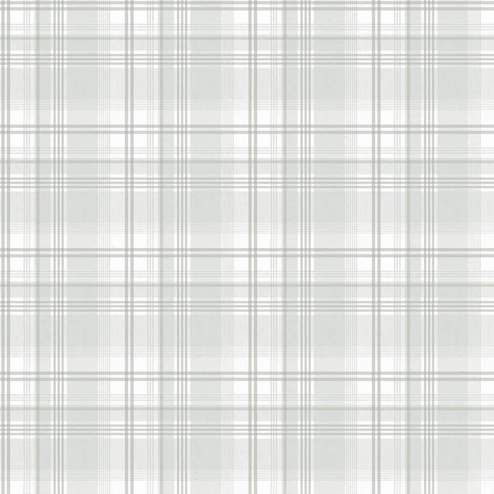 Nordic Elements Grey Plaid Design Matte Finish Non-Pasted Non-Woven ...