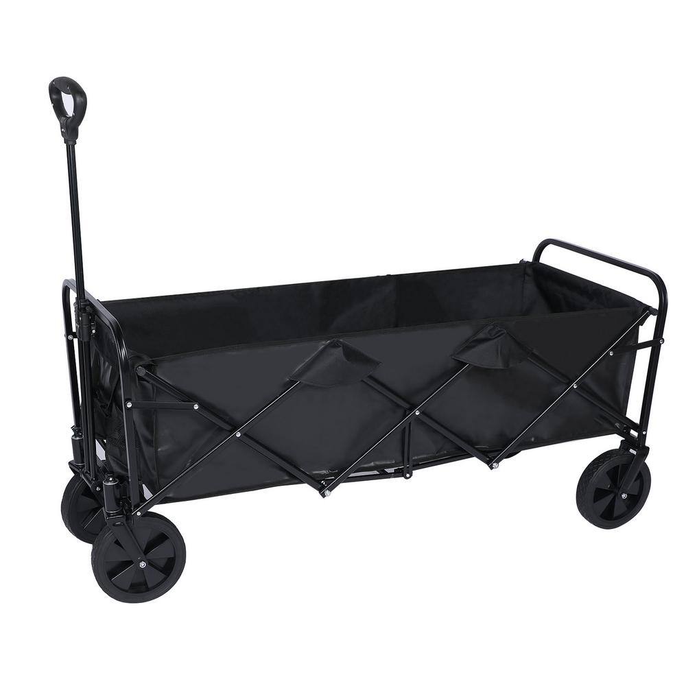 Tidoin Heavy Duty 4-Wheeled Folding Portable Hand Cart in Black DHS ...
