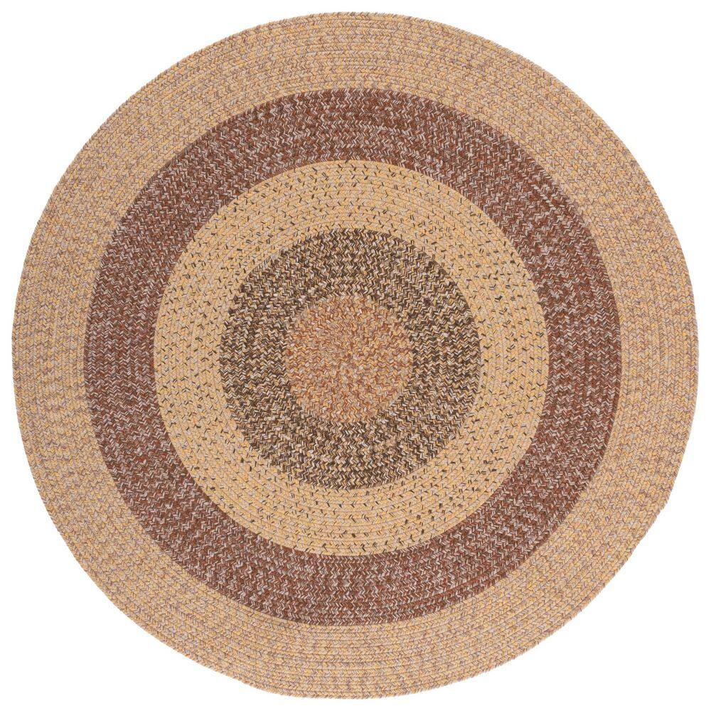SAFAVIEH Braided Beige/Brown 3 ft. x 3 ft. Machine Washable Solid ...