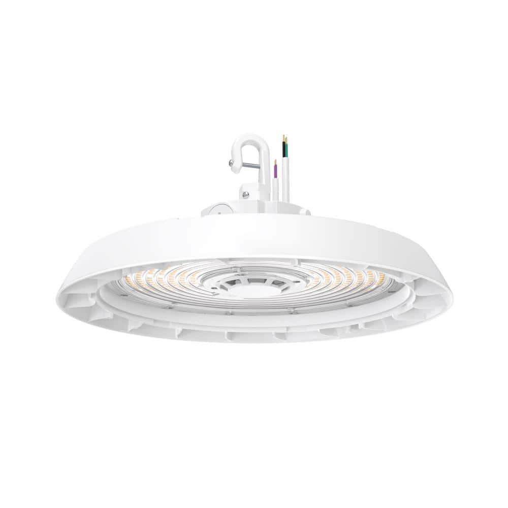 Commercial Electric 1-Pack 14 in. Matte White Integrated LED Dimmable ...