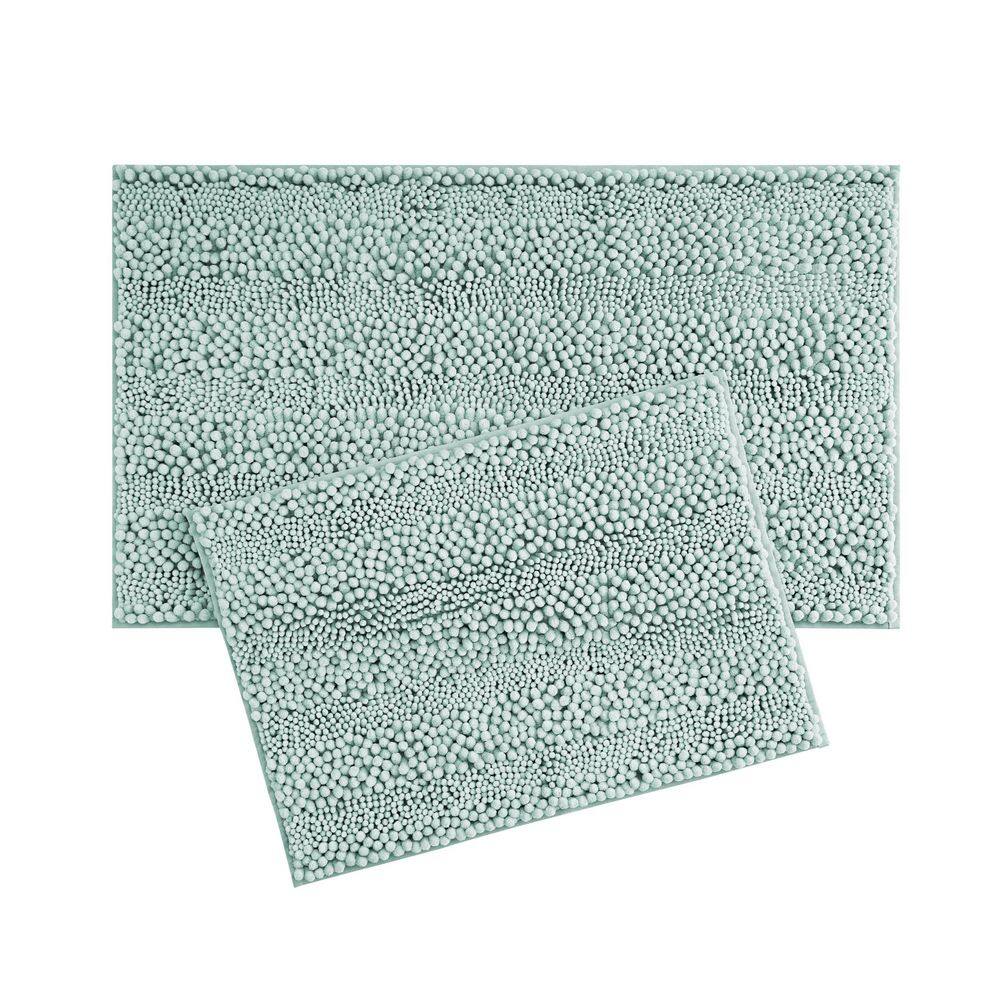 Laura Ashley Non-Slip Astor Chenille 20 in. x 34 in. Sage Green ...