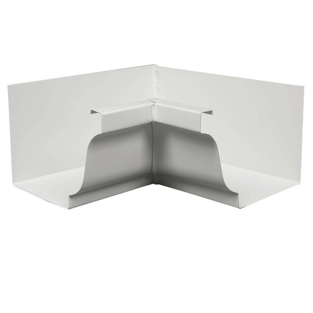 Amerimax Home Products 5 in. White Aluminum K-Style Inside Gutter Miter ...