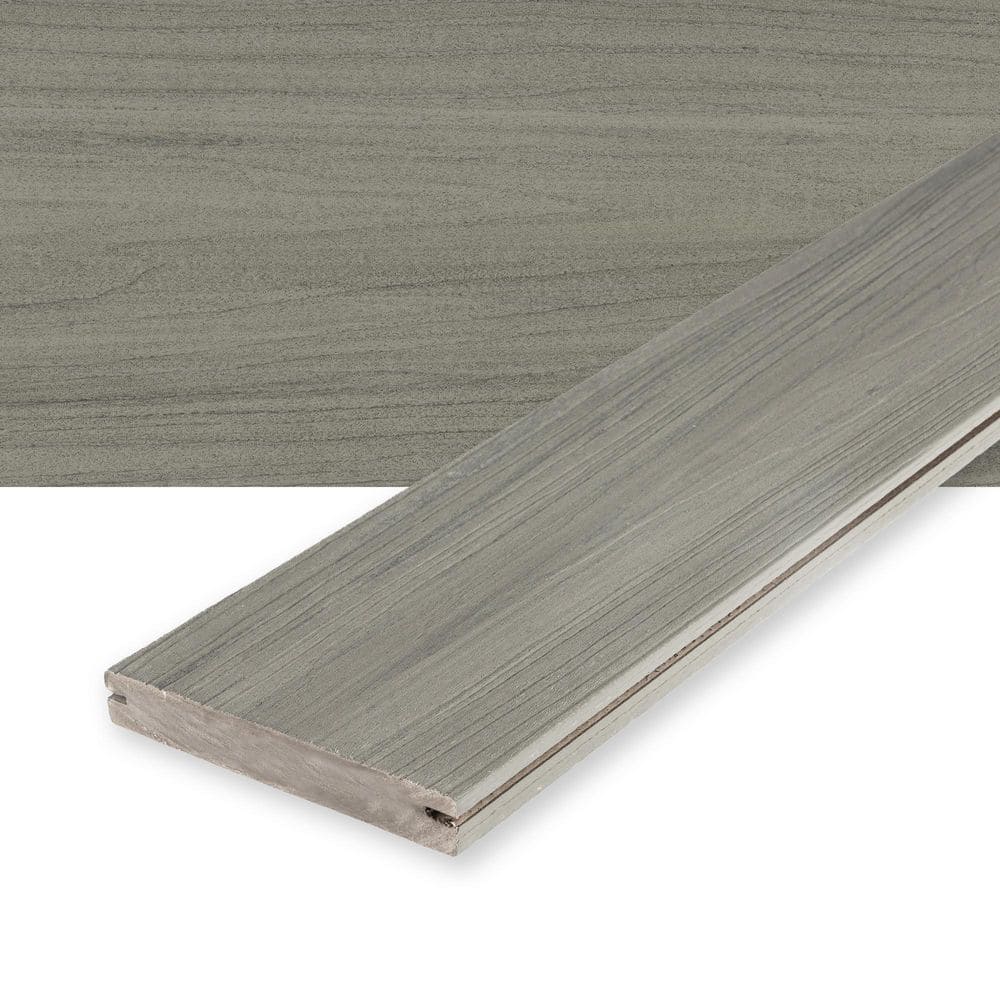 Deckorators Summit 1 in. x 6 in. x 16 ft. Glacier Gray Grooved Edge ...