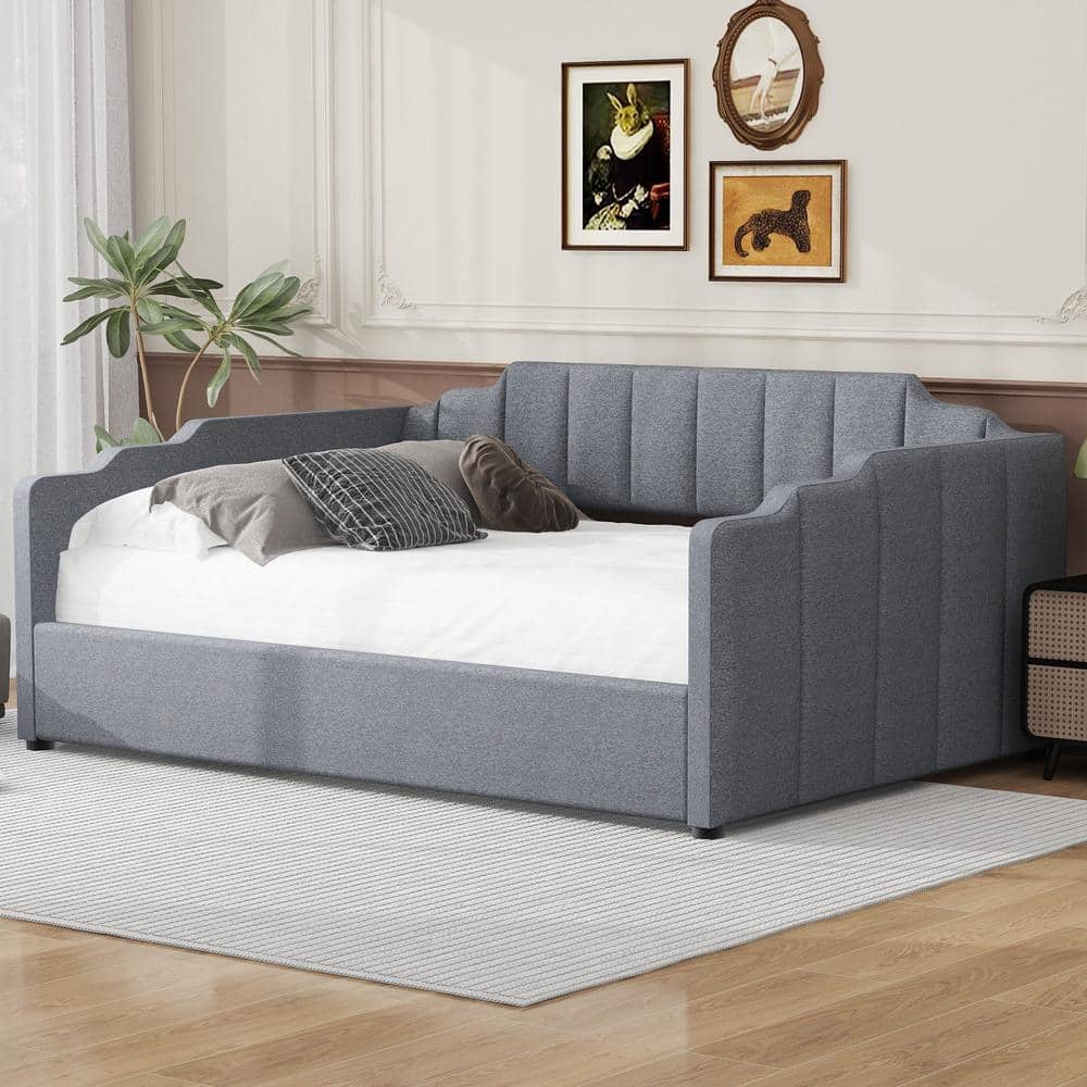 Polibi Gray Full Upholstered Daybed with Underneath Storage RS ...