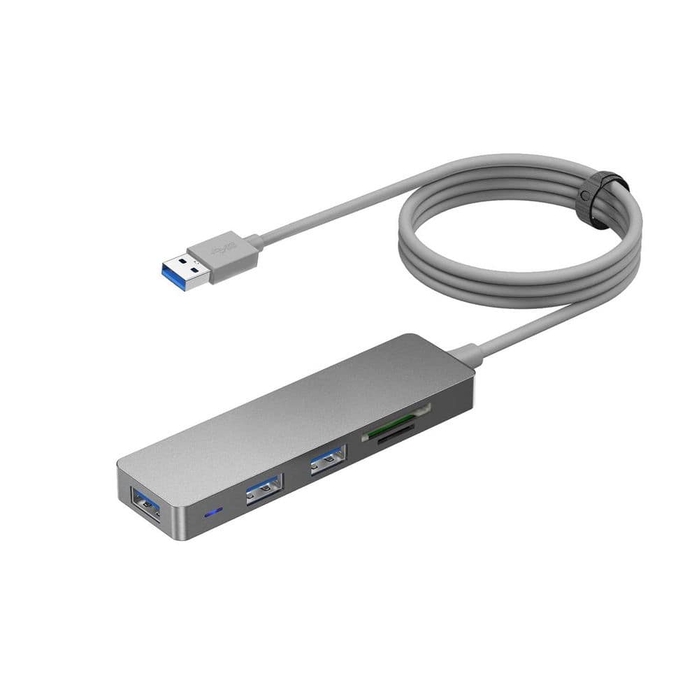 Lukyamzn 6 in 1 USB 3.0 Hub Ultra Slim with Extended Cable Micro USB ...