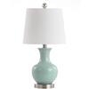 SAFAVIEH Soren 22 in. Light Blue Gourd Table Lamp wit Off-White Shade ...