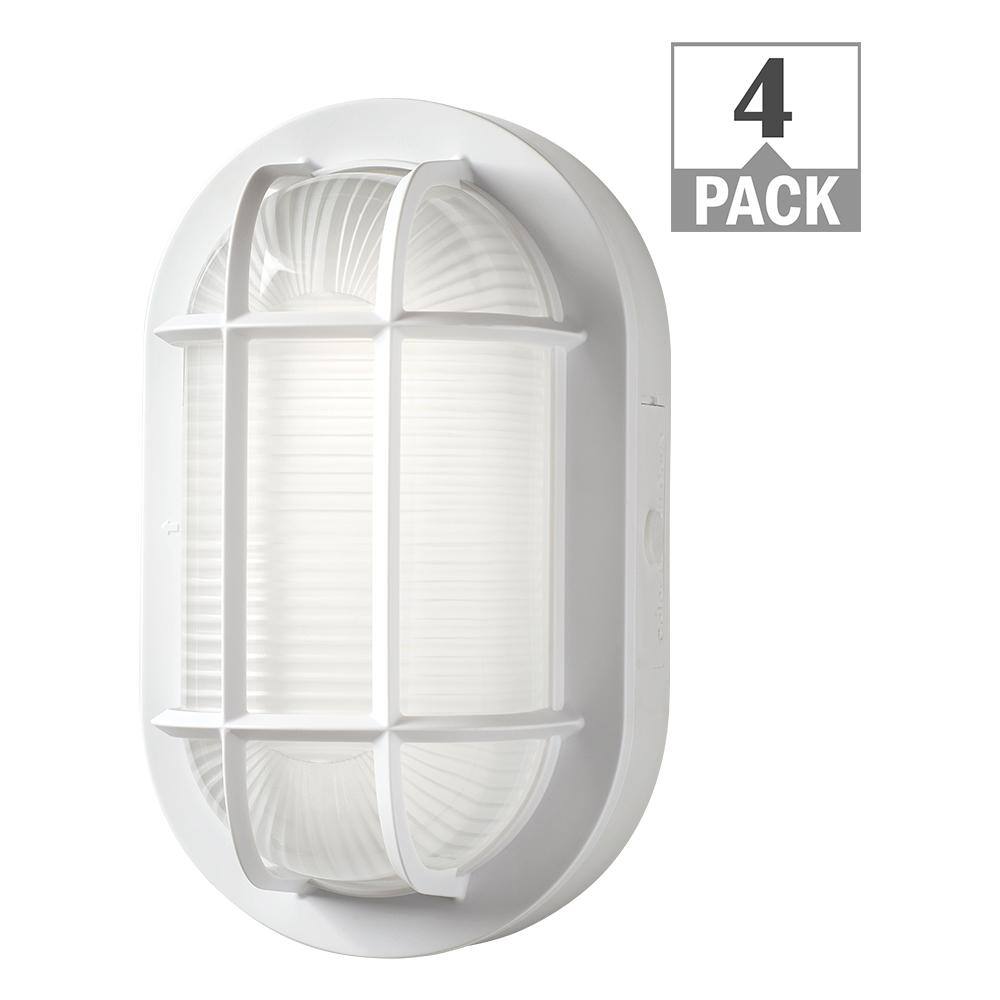 Hampton Bay 8.5 in. Oval Indoor Outdoor LED Flush Mount Light 800 ...