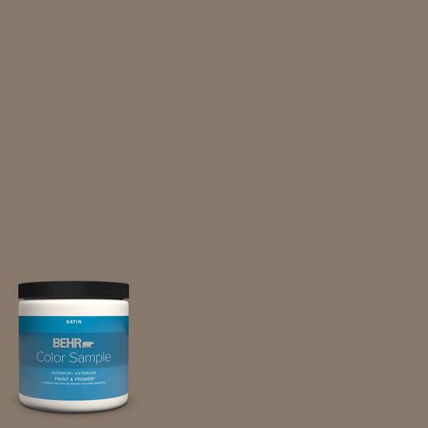 BEHR PREMIUM PLUS 8 oz. #MQ2-38 Grizzly Satin Enamel Interior/Exterior ...