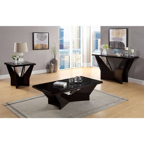 3 Piece Living Room Glass Table Set | Baci Living Room