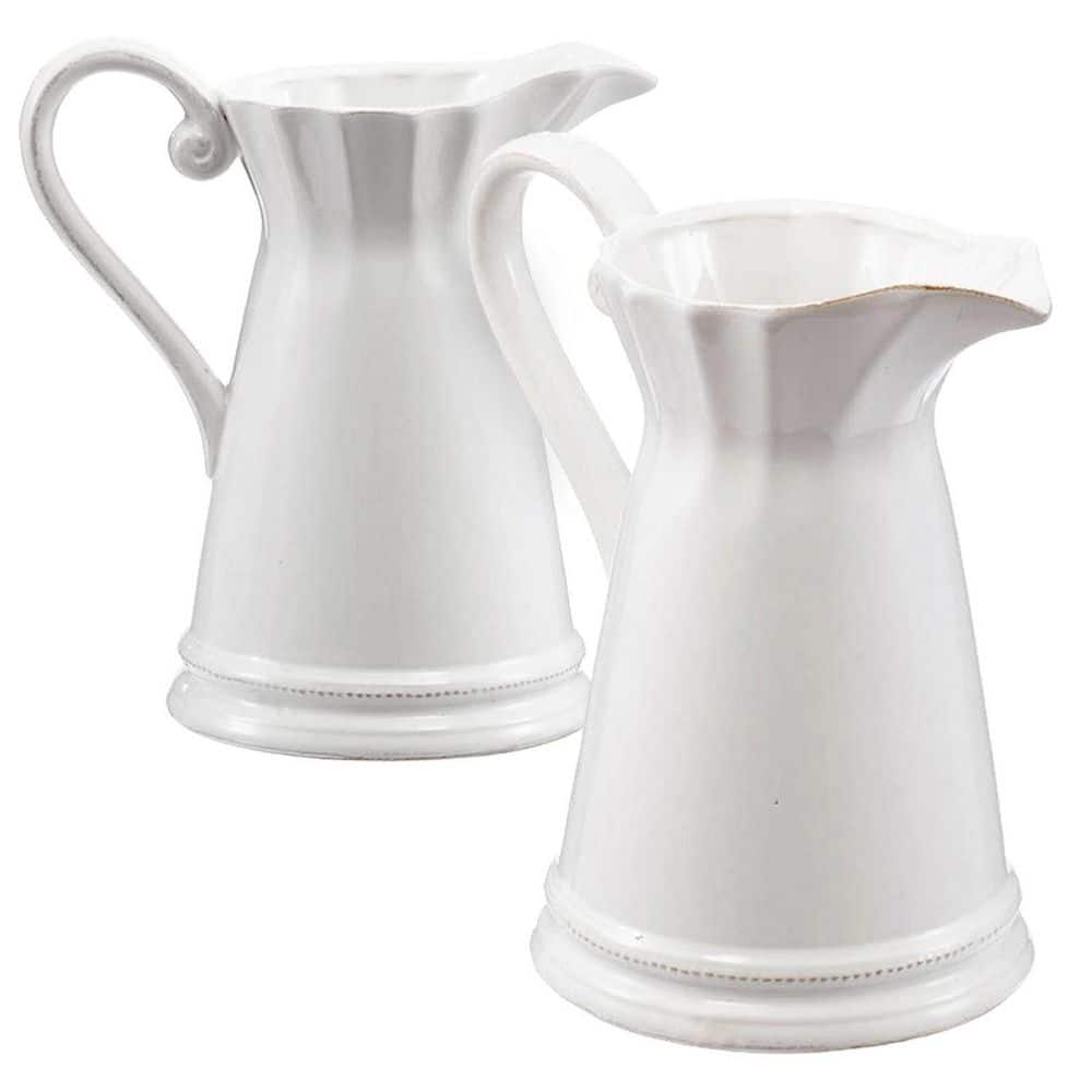 Simple White Porcelain Decorative Pitcher Used for Holding Drinks or ...