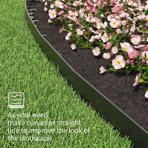 No Dig Kit 100 Ft No-Dig - 4 Inch Tall Black Plastic Border With 150 ...