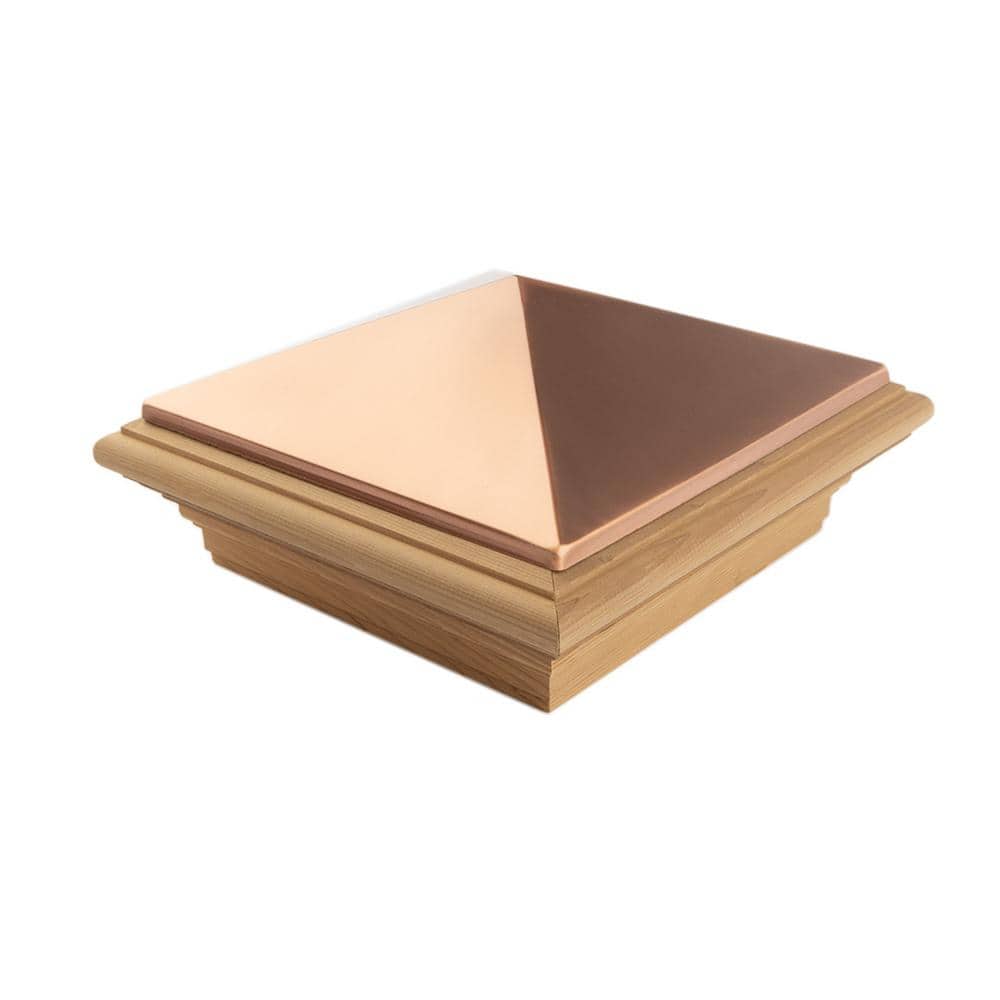 Deckorators 8 in. x 8 in. Victoria Copper High Point Cedar Post Cap ...