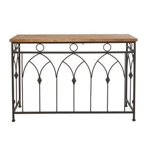 Litton Lane 43 in. Brown Extra Large Rectangle Metal Embossed 1 Shelf ...