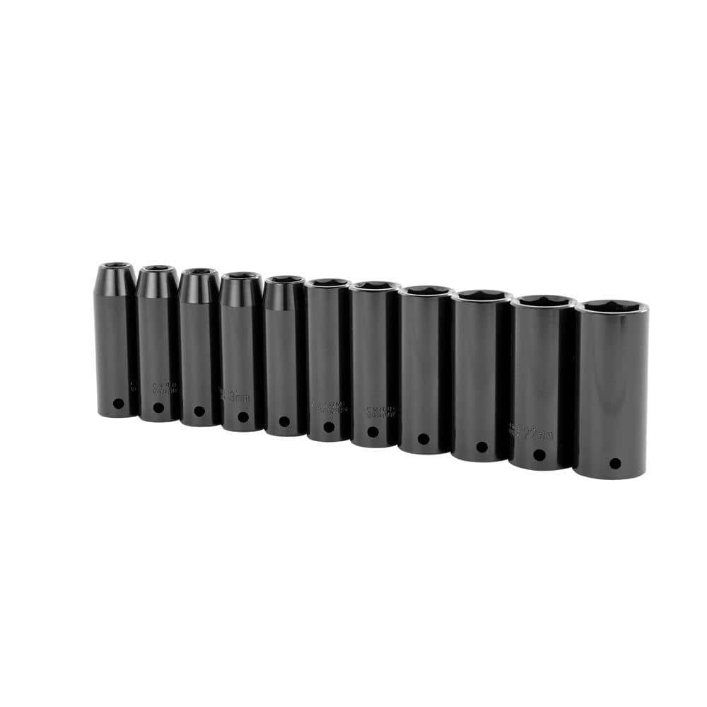 Stanley 1/2 in. Drive Metric Deep Impact Socket Set (11-Piece) 97-126 ...