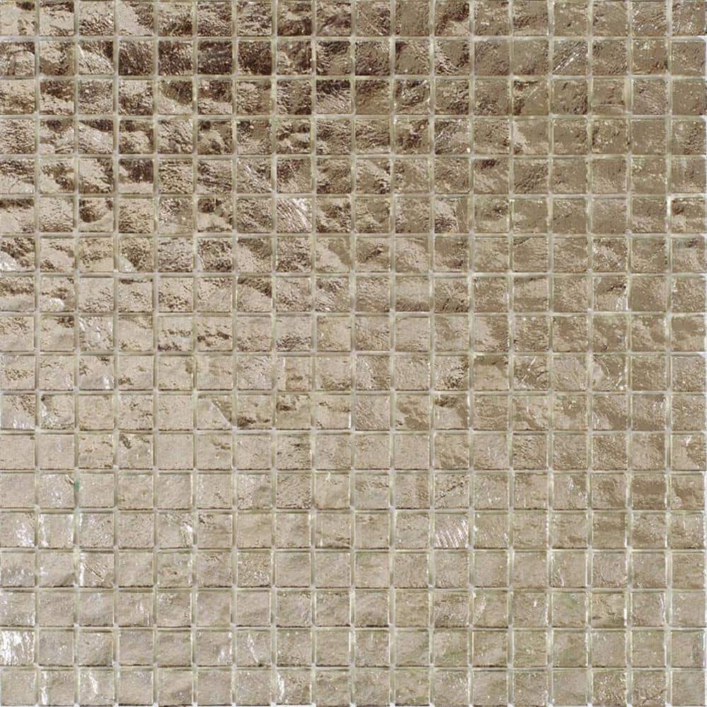 Apollo Tile Skosh 4 in. x 6 in. Glossy Ash Gray Glass Mosaic Uniform ...