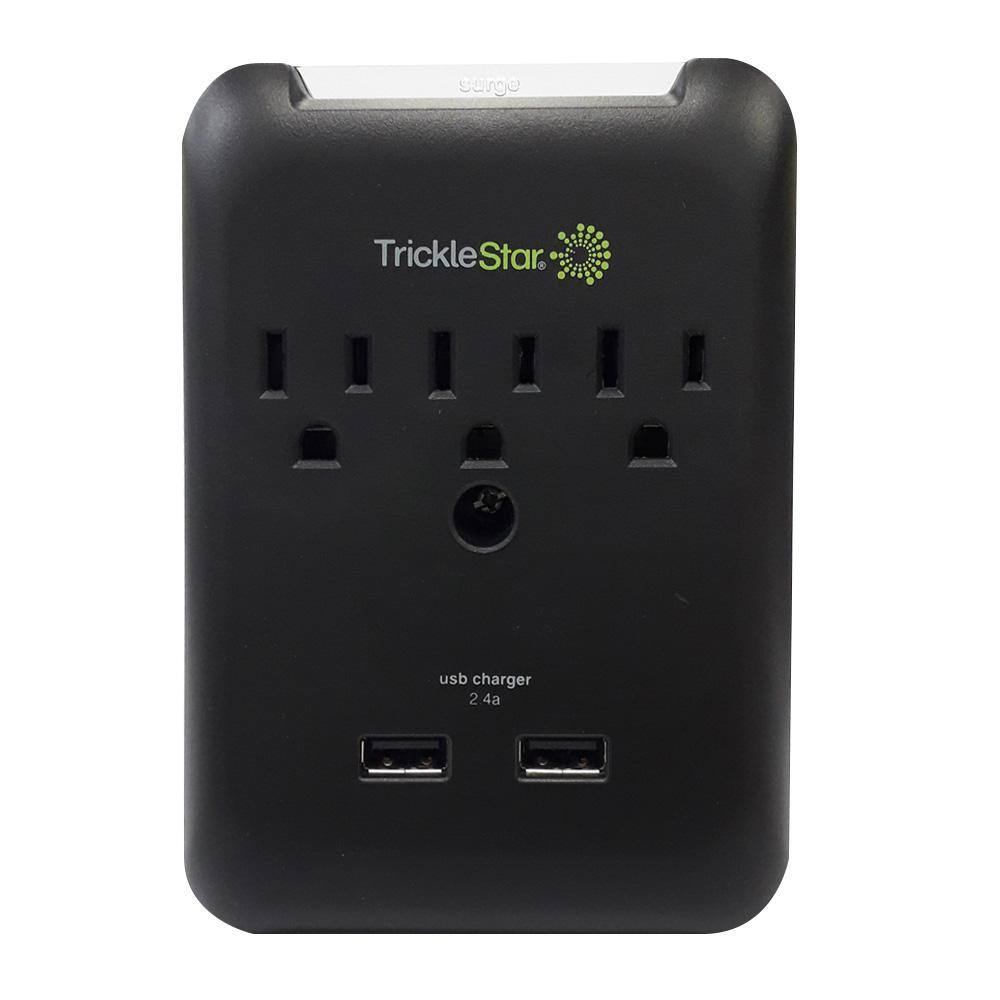 TRICKLESTAR 3-Outlet Surge Protector With USB Charging Ports TS1207 ...