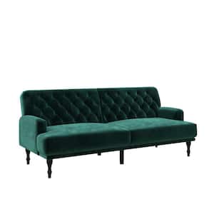 DHP Iris Green Velvet Tufted Futon DE35998